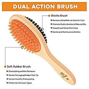 crbn Short Hair Dog Brush - Pet Brushing Comb for Short Hair Coats – Detangling and Shedding Coat Hair Remover