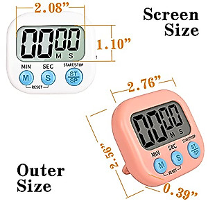 Mitlker Timer for Kids,Kitchen Timer Digital,Magnetic Back,Loud Ring,Stand for Cooking,Classroom,Bathroom,Teachers,Kids (Pink) (JS118)