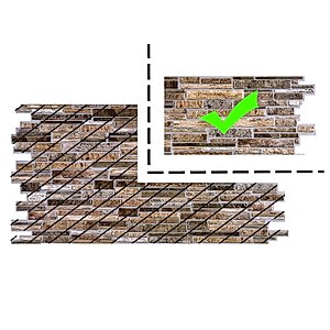 Sample for Display Purpose only. Retro-Art 3D Wall Panels, Stone Pebble in Beige Brown, PVC, 7" X 10", 001BF