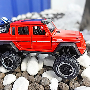 Metal Truck Model Car Toy - 6x6 Off-Road Creative Decorative Model Diecast Truck with Sound and Light,Toy Truck for Boys and Girls Aged 3+ Years (Black)