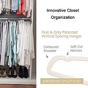 CUTSKY Velvet Hangers 50 Pack, Ultra Slim & Short Neck Hanger, 360 Swivel Hook, Space Saving Durable Non-Slip Felt Hangers,Beige b