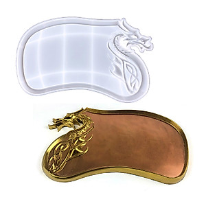 Dragon Head Shaped Resin Tray Molds,Jewelry Tray Silicone Mold for Epoxy Resin,Fruit Plate Resin Casting Mold