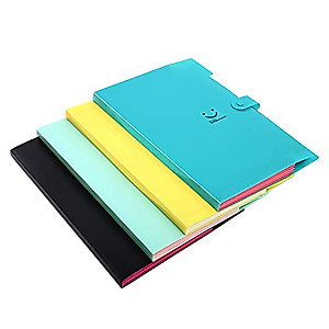 SKYDUE 4 Packs Expanding File Folder with 168 Labels,5 Pockets A4 Letter Size Accordion Folder Paper Organizer for School and Office (4 Pack 2)