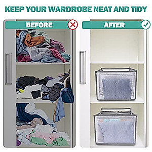 2 Pcs Wardrobe Clothes Organizer Upgrade Foldable Pants Clothes Drawer Organizers Large Washable Compartment Storage Box for Jeans T-shirts Leggings(7 Grids)