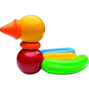 STICK O Basic 10 Piece Magnetic Building Set, Rainbow Colors, Educational STEM Construction Toy Ages 18M+