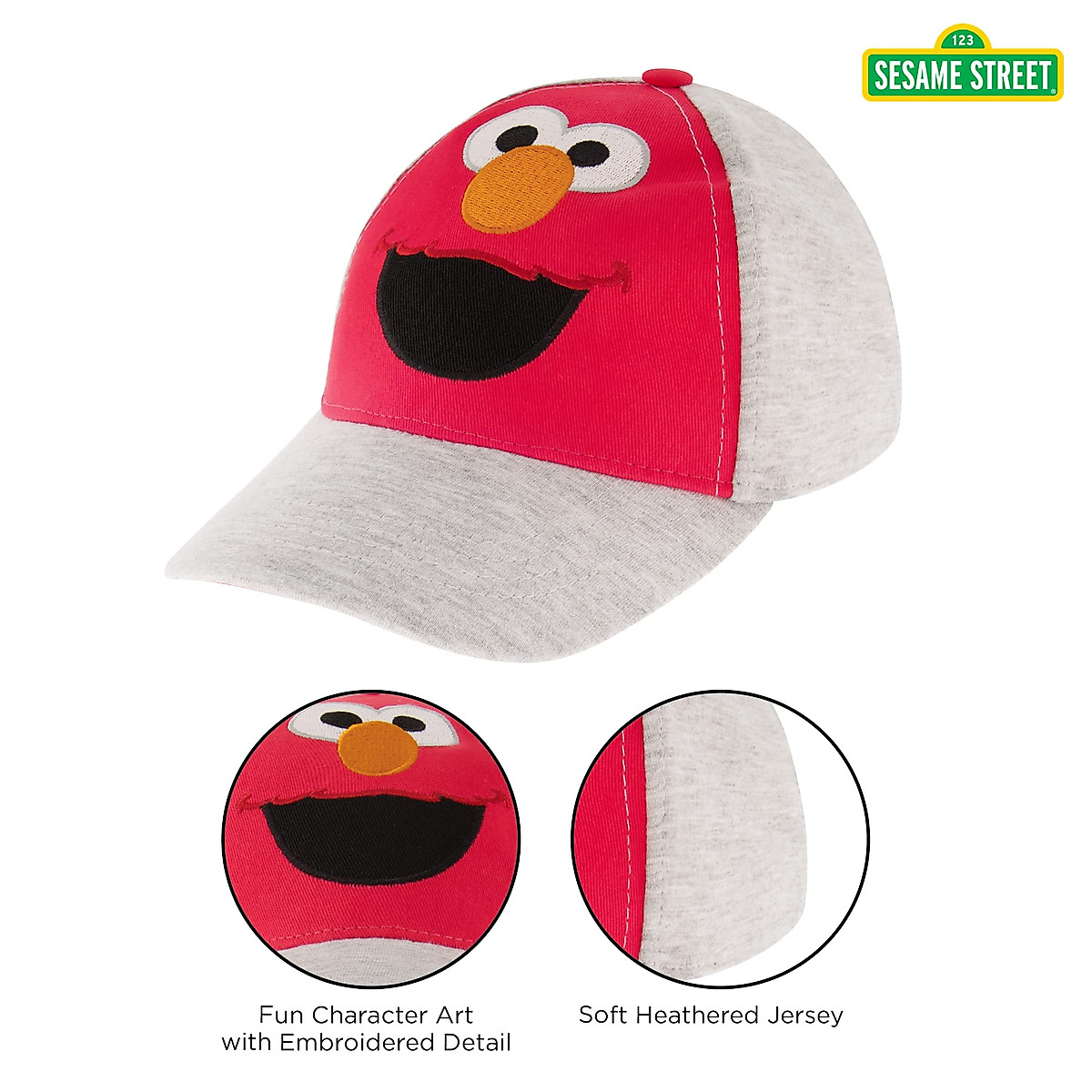 Sesame Street Boys Baseball Hat, Elmo, Abby Cadabby & Bart Simpson Adjustable Cap For Toddler Ages 2-4 Or Kids Ages 4-7