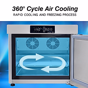 Kolice Commercial 32L Countertop Shock Freezing Blast Chiller & Freezer, Chest Freezer, Blast Freezer, Freezer Cabinets for ice cream, pastry, seafood, desserts, meat-Lowest Temperature -35C(-31°F)