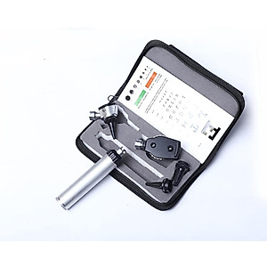 Real-Star Simaeco Otoscope, ophthalmoscope 2 in 1 stainless-steel handle for Both Adults and Pediatric. Batteries are not Included.