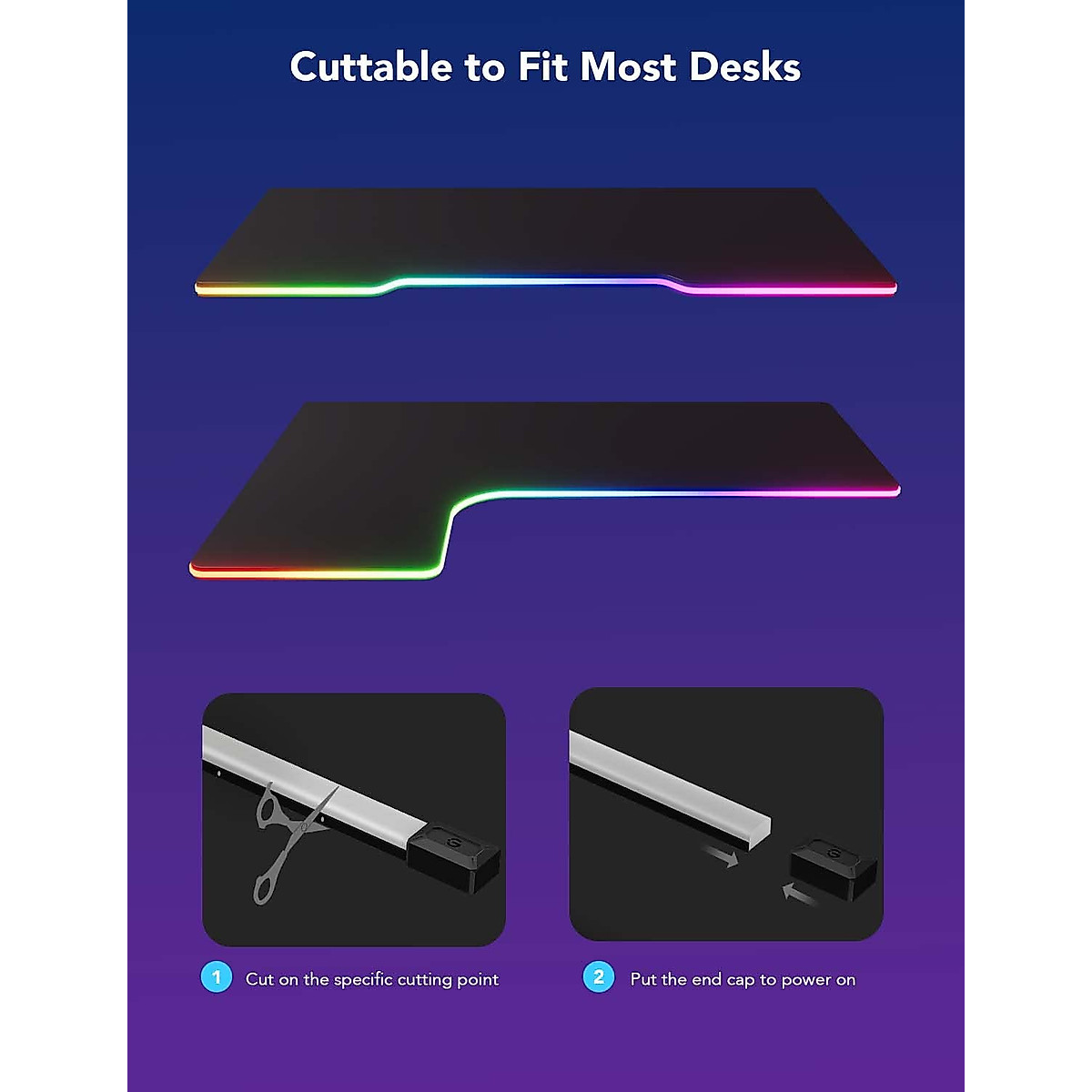 Govee RGBIC Gaming Lights, 10ft Neon Rope Lights Soft Lighting for Gaming Desks, LED Strip Lights Syncing with Razer Chroma, Support Cutting, Smart App Control, Music Sync, Adapter (Only 2.4G Wi-Fi)