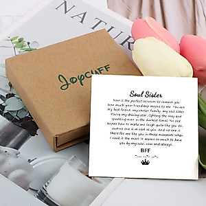 JoycuFF To My Soul Sister Bracelets from Sister Birthday Mother's Day Thanksgiving Day Christmas Gifts for Best Friend Morse Code Bracelets for Women Bff