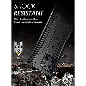 Poetic Revolution Series Designed for Oneplus 10T Case, Full-Body Rugged Dual-Layer Shockproof Protective Cover with Kickstand and Built-in-Screen Protector, Black