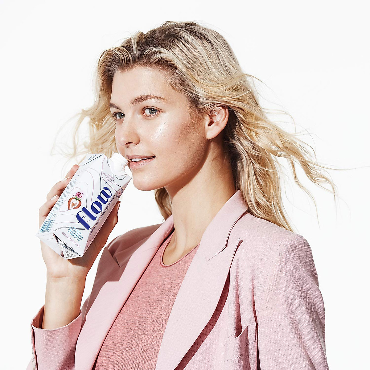 Flow Alkaline Spring Water -Strawberry and Rose Flavored Naturally Alkaline Water With Electrolytes And Essential Minerals - Eco-Friendly Pack, BPA-Free, Non-GMO. 12 Pack of 16.9 FL Bottles