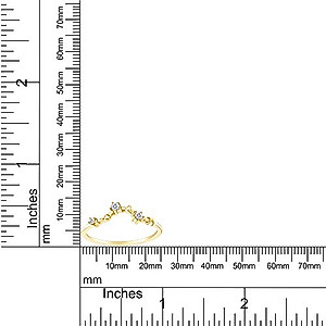 AFFY 1/10 Carat Natural Round Diamond Celestial Star Horoscope Astrology Pisces Zodiac Sign Ring In 14k Yellow Gold Over Sterling Silver (0.1 Cttw, H-I Color, I1-I2 Clarity) Ring Size 8