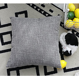 Kevin Textile Decorative Linen Throw Pillow Covers Cushion Case New 2 Tone Star Pillowcase Decorative Cushion Covers for Couch Bed Sofa(26 x 26 Inch,Grey) Set of 2