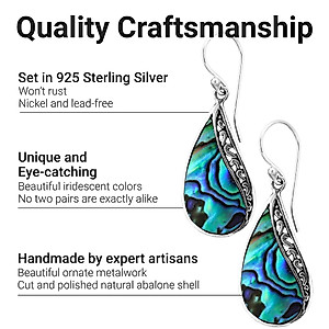 Shop LC Abalone Shell 925 Sterling Silver Dangle Drop Earrings Beach Fashion Jewelry Gifts for Women Birthday Gifts