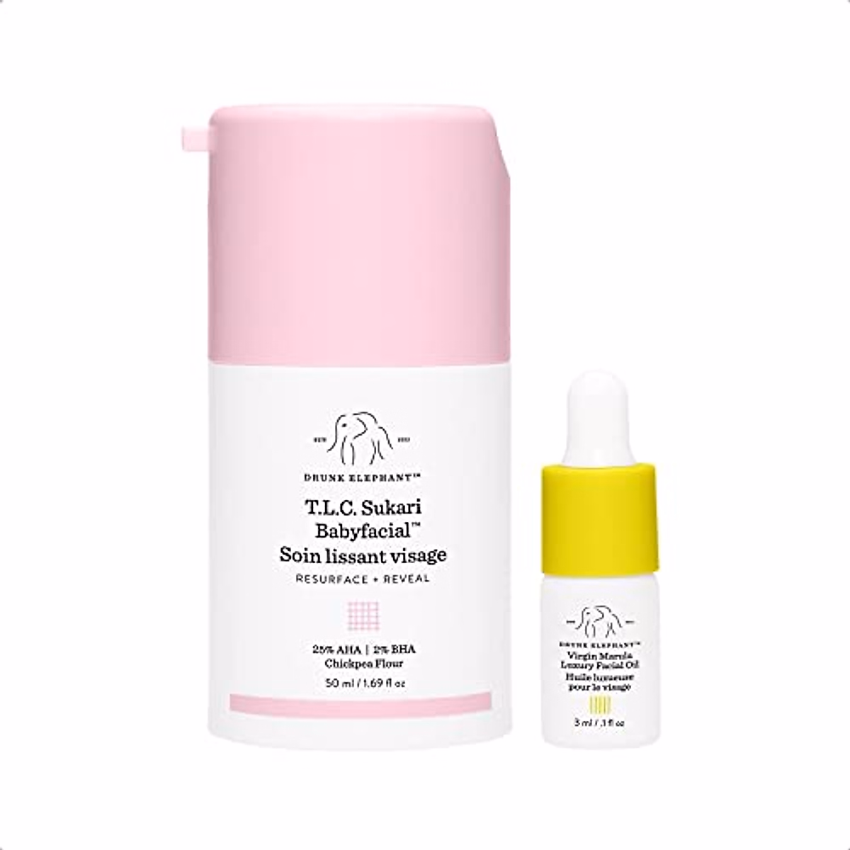 Drunk Elephant T.L.C. Sukari Babyfacial. AHA/BHA Face Mask for Great Skin Clarity, Texture and Tone for a Youthful Radiance (1.69 Fl Oz)