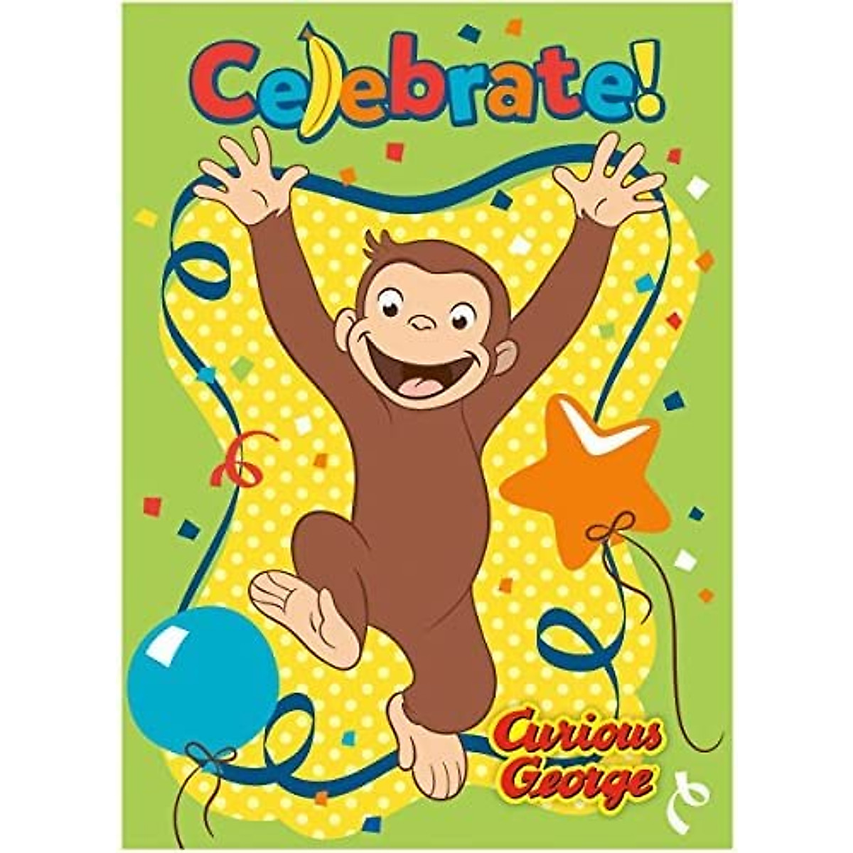 Unique Curious George Birthday Party Supplies Bundle Pack includes Party Invitations with Envelopes - 16 Count