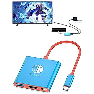Dnkeaur Switch Dock for Nintendo Switch & OLED, Nintendo Switch Docking Station for TV,Nintendo Switch Base Accessories,Portable Switch Travel Dock,USB C to HDMI Adapter for Steam Deck/MacBook/Laptop