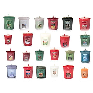 Yankee Candle Votives - Grab Bag of 10 Assorted Votive Candles (10 Ct Christmas Fragrances Mixed)