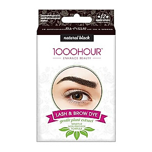 1000 Hour Professional Formula Brow Color Kit - Defined Brows with a Long-Lasting Formula with Eyebrow Mascara - Brow Gel for Stunning Brows that Last Up To 6 Weeks w/ 12 Applications - Natural Black