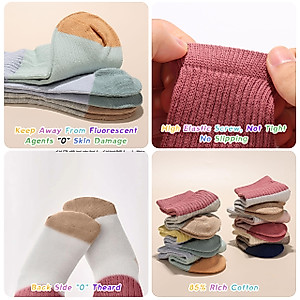 TTIZZY Toddler Baby Girls Boys Socks - Cotton Crew Socks for Baby Gifts Pack (Yellow, 3-12months)