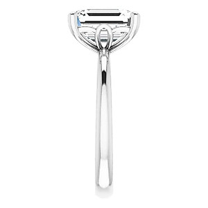 Moissanite Engagement Ring 2 Carat Emerald, Handmade 925 Silver, 10K/14K/18K Solid Gold, Solitaire Ring Bridal Wedding Gifts for Women, Anniversary Ring, VVS1, Colorless (925 Silver (White Gold Plated))