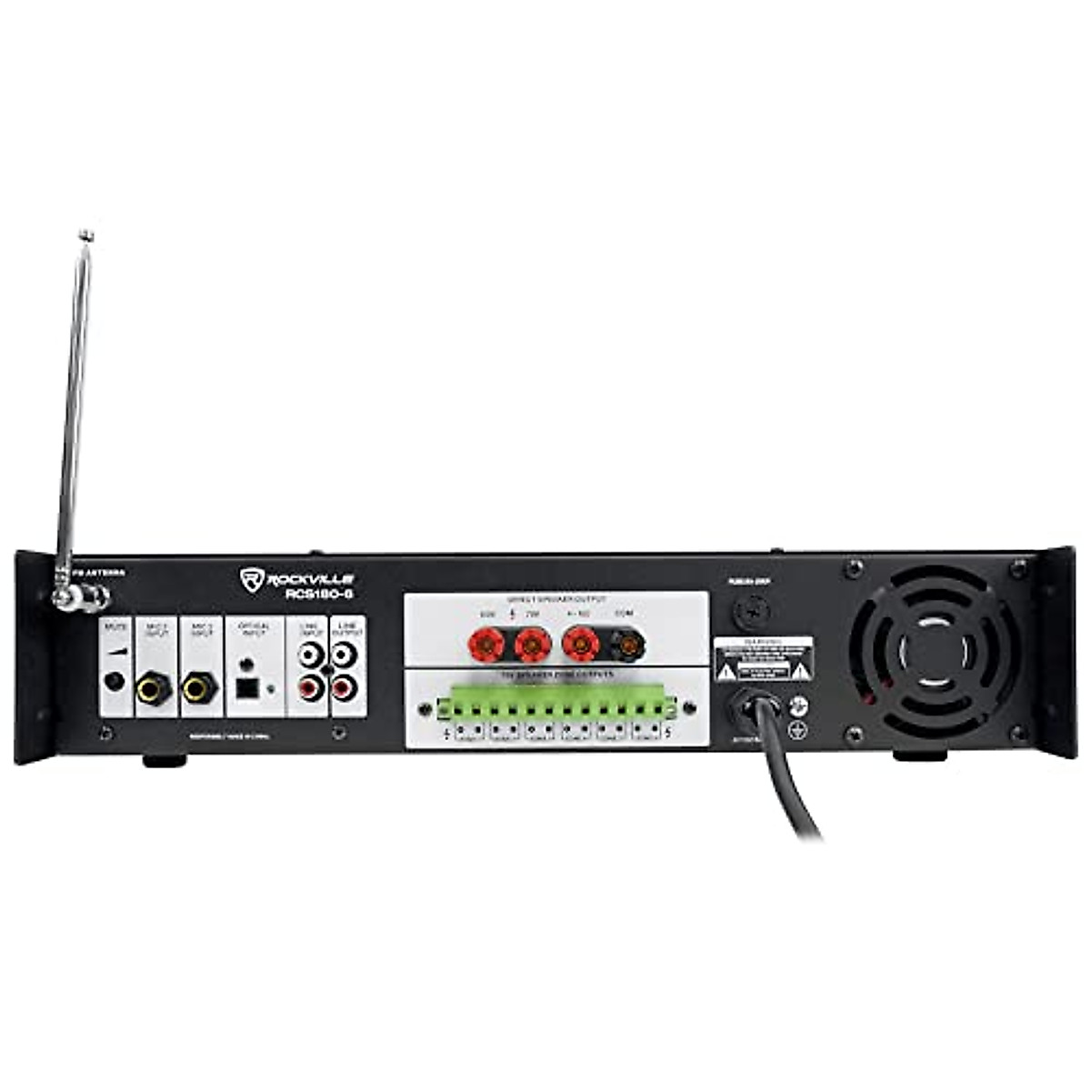 Rockville RCS180-6 180 Watt 6 Zone 70V Commercial/Restaurant Amplifier/Bluetooth