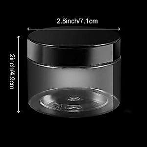 ZEONHEI 46 Pack 4 Oz Plastic Jars with Lid, 120ml No-BPA Wide Mouth Clear Empty Cosmetic Slime Containers Transparent Storage Bottle for Slime Food Cream Jam Glitter DIY Bathroom Kitchen