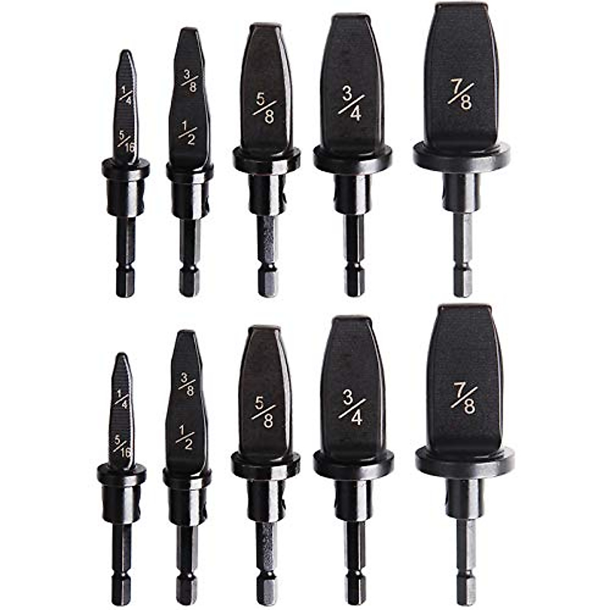 Cleey Pipe Expander Drill Electric Repair Support, Swaging Tool, Drill Bit Expander Include 7/8 3/4 5/8 1/2 3/8 1/4 Inch 5Pcs Black
