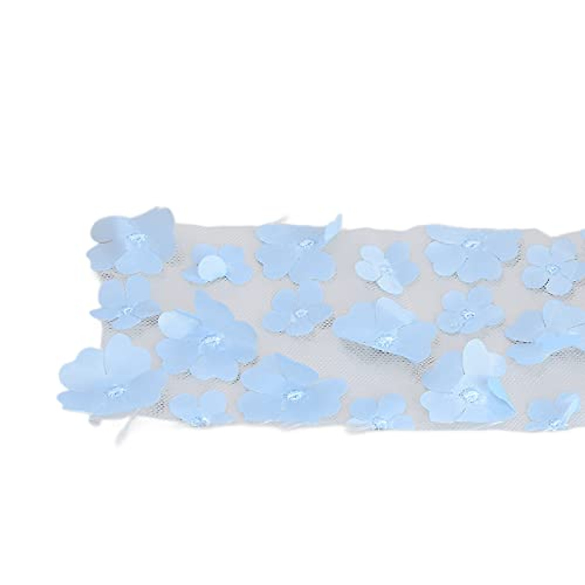 Flowers Tulle Rolls Printed Mesh Fabric Supplies Tulle Daisy Flower Sewing Crafting Fabric Gift Ribbon Mesh Lace Rolls(Light Blue)