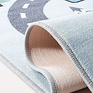 SAFAVIEH Kids Playhouse Collection Area Rug - 8'9" x 12', Grey & Blue, Non-Shedding Machine Washable & Slip Resistant Ideal for High Traffic Areas for Boys & Girls in Playroom, Bedroom (KPH226F)