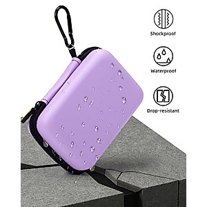 Phomemo Label Printer Case Hard Carry Case Compatible D30/D110/T02/M110/M02 Label Printer, Label Maker Labeler Storage Holder,Purple