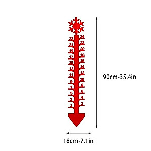 Snow Gauge Outdoor, Snow Measuring Stick Outdoor, 24 Inch Iron Art Snow Gauge, Handmade Metal Snow Measuring Device Outdoor Rain Snow Depth Gauge for Yard Garden Lawn Decor (Snowflake/Red)