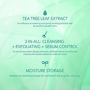 ESSENHERB TEA TREE FOAM CLEANSER, Creates a Creamy Foam that Soothes and Moisturizes, For All Skin Types Including Blemishes. (150ML)