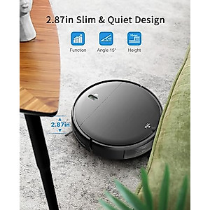 Robot Vacuum and Mop Combo, 2 in 1 Mopping Robot Vacuum Cleaner with Schedule, Wi-Fi/App, 1400Pa Max Suction, Self-Charging Robotic Vacuum, Slim, Ideal for Hard Floor, Pet Hair, Low-Pile Carpet