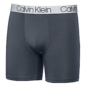 Calvin Klein Mens 3 Pack Chromatic Microfiber Boxer Briefs (Black/Grey/Black, Medium)