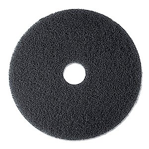 3M 08375 Low-Speed Stripper Floor Pad 7200, 13" Diameter, Black, 5/Carton