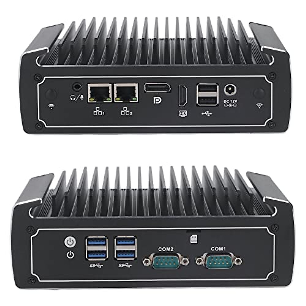LBEC Industrial PC, Embedded Mini Computer Anti Interference 100240V 128G SSD for Automation (US Plug)