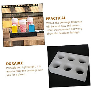 2Pcs Milk Tea Cup Holder Coffee Cup Trays take Out Cup Carriers Drink Bottle Carrier Foam Drink Holder Insulated Coffee Mugs Cup Holder with 6 Holes Beer Portable Pearl re-usable