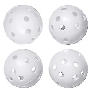 Sysnadura Airflow Hollow Practice Golf Balls - 50 Pieces White Plastic Sports Ball 1 5/8'' diameter with Mesh Storage Bag