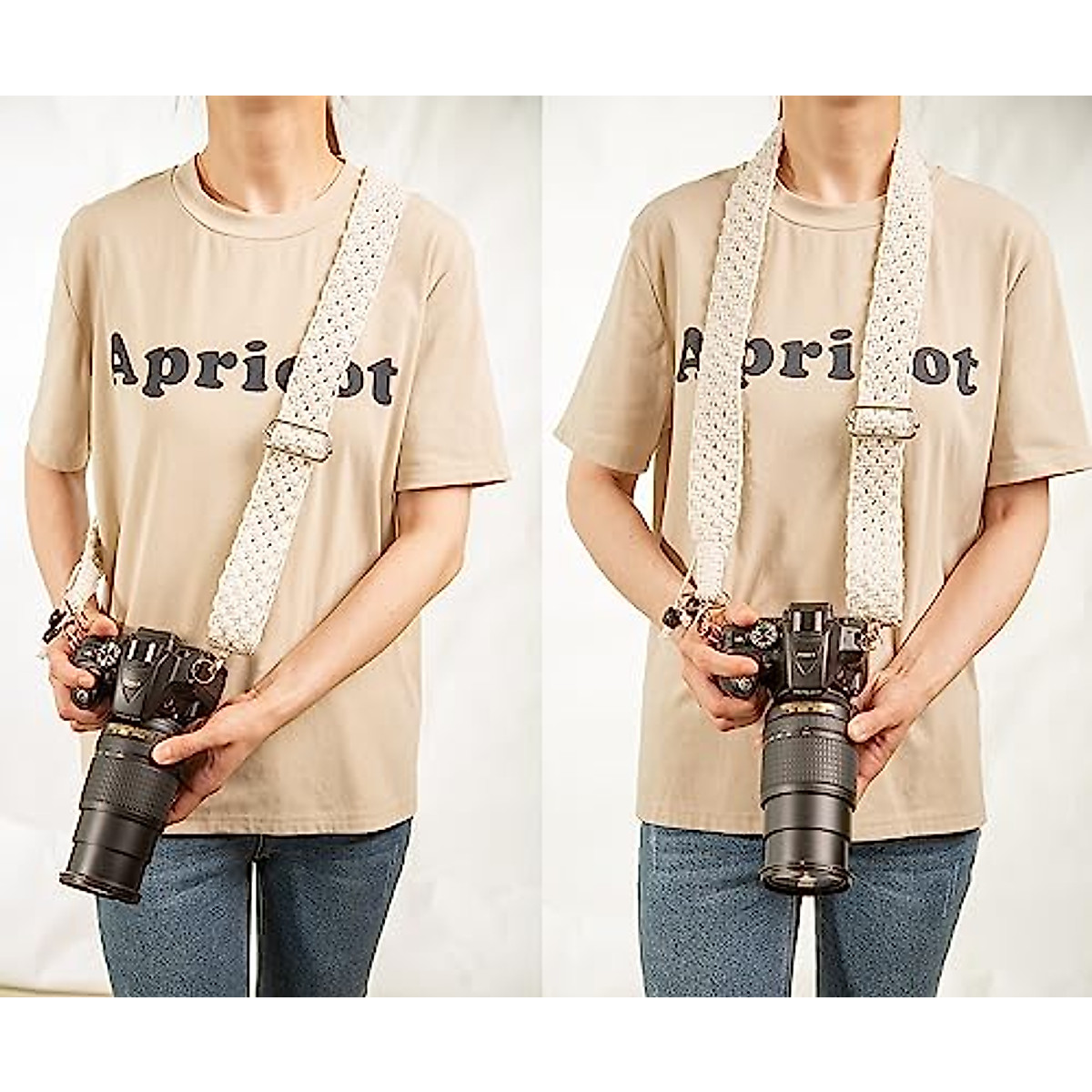 Clysuply Macrame Camera Strap For DSLR Camera. Adjustable Handwoven Universal Neck & Shoulder Strap Gift for Photographers