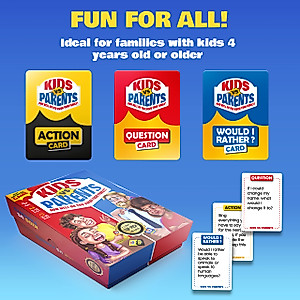 Kids VS Parents - Family Game for Kids 4-12 | Games for Family Game Night | Kids Card Games with 200 Conversation Starter Cards for 10-90 Minutes Play Time