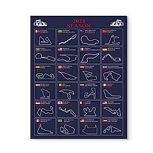 PICTURE THIS PRINTS 2023 formula 1 Circuit Poster, f1 wall art, racetrack art, f1 poster, formula 1 poster, f1 racing gifts, gifts for the car enthusiast Set of 1 (11 inches by 14 inches)