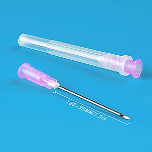 18G 1.5 Inch Dispensing Needle Accessorie, Individually Wrapped Pack of 100