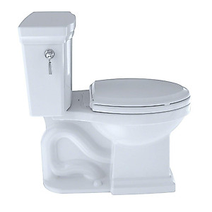 TOTO CST404CEFG#01 Promenade II Two-Piece Elongated 1.28 GPF Universal Height Toilet with CeFiONtect, Cotton