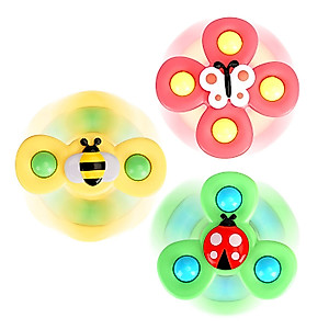ALASOU 6 PCS Suction Cup Spinner Toys(3 Farm+3 POP) for Infant and Toddlers