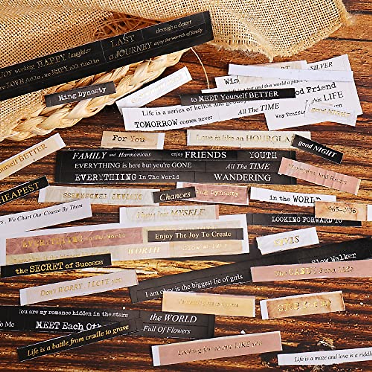 Juome 12 Sheet Quote Stickers for Journaling, Scrapbook Stickers for Scrapbooking Supplies, Words Phrases Stickers for Journaling Supplies Junk Journal Aesthetic Stickers