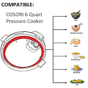 Silicone Sealing Ring for COSORI 6 Quart Electric Pressure Cooker 100% Silicone Replacement Gasket Seal Rings for 6 Qt COSORI Rice Slow Cookware Accessories 2-Pack