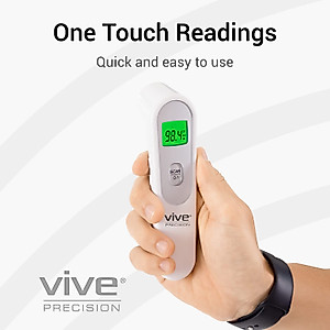 Vive Temporal Forehead Thermometer Scanner for Adults, Kids & Babies - No Touch Medical Grade Infrared Digital Temperature Thermometer for Head, Ear & Fever - Touchless Instant Thermal Temperature Gun