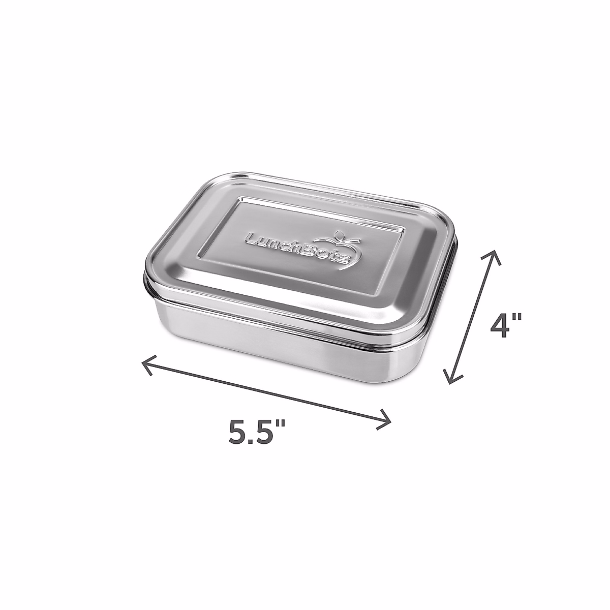 LunchBots Small Snack Packer Toddler Bento Box - Extra Small Divided Stainless Steel Snack Container - 2 Compartments for Fruits, Vegetables and Finger Foods - Dishwasher Safe – Stainless Lid